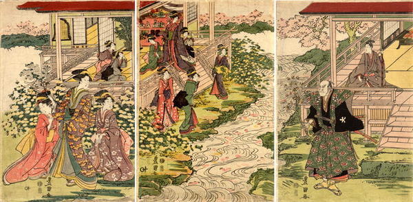 Japanese Print "Bijin in a Spring Garden" by Utagawa Toyokuni I